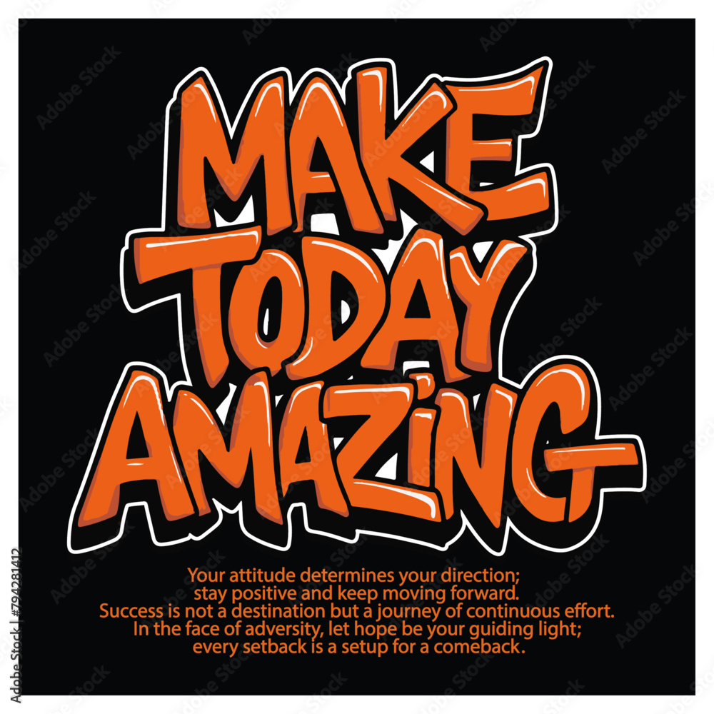 graffiti positive and motivational floral typography vector design ...