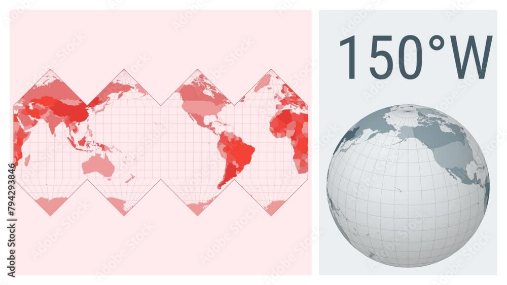 World Map Animation Healpix Projection Colored Countries Style Animated World Map In Healpix