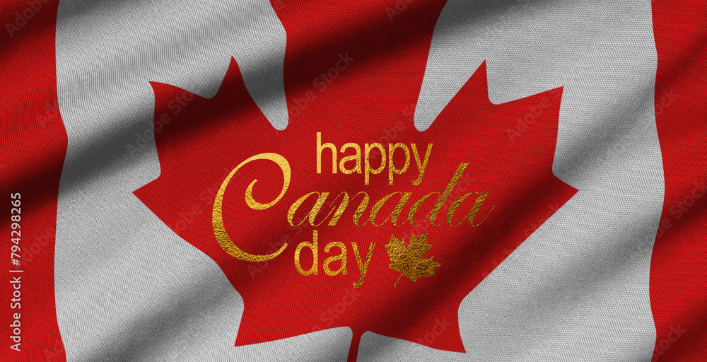Happy Canada Day 1st of July greeting card. Congratulation template ...