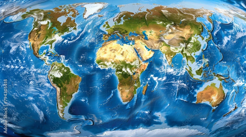 high resolution physical world map with detailed topography and land ...