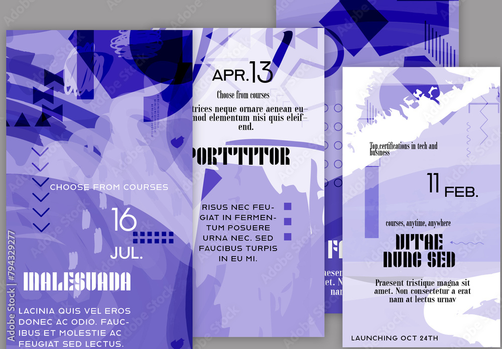 Social Media Story Post Layout Simple Geometric Shapes and Scribbles ...