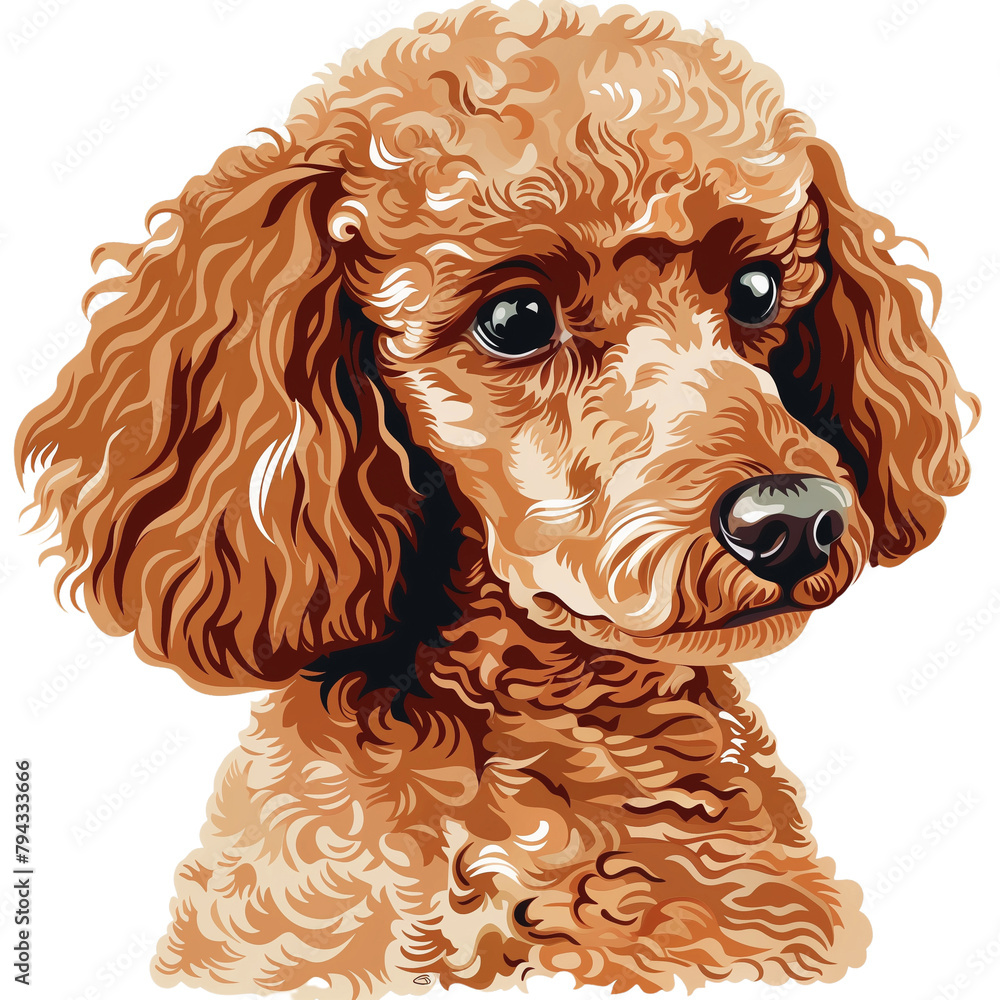 beautiful portrait of a poodle, isolated on a transparant background ...