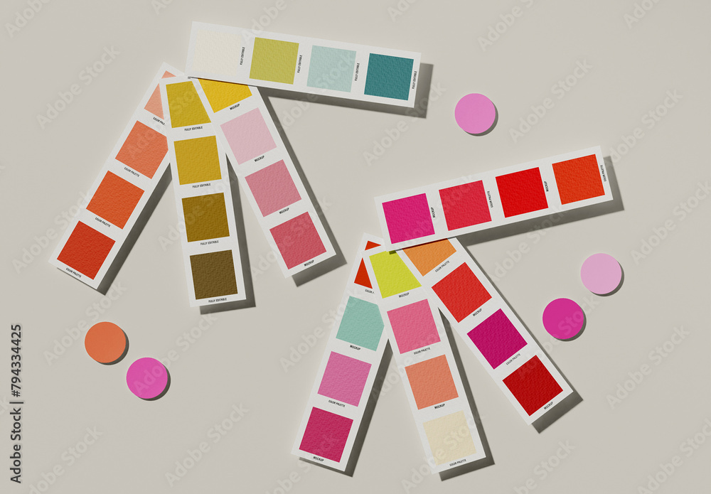 Color Palette Fan Mockup Stock Template | Adobe Stock