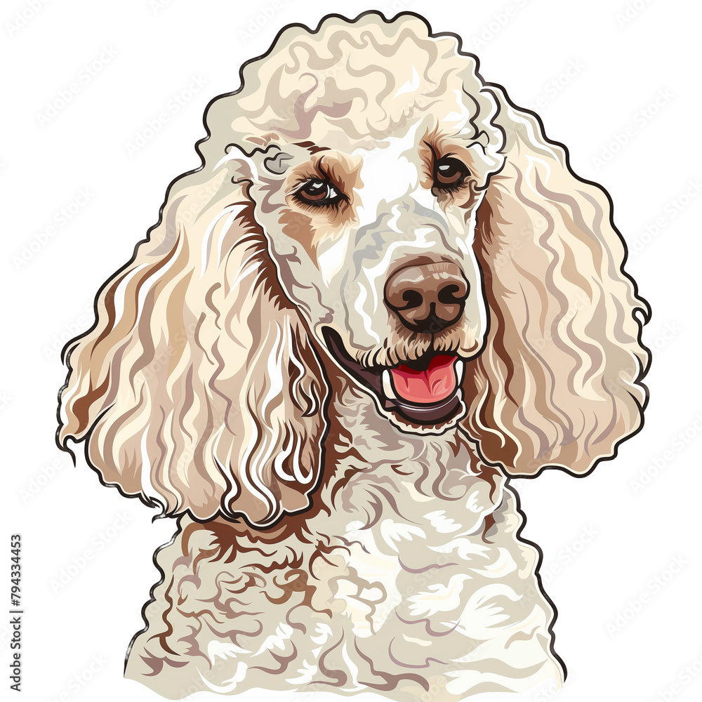 beautiful portrait of a poodle, isolated on a transparant background ...