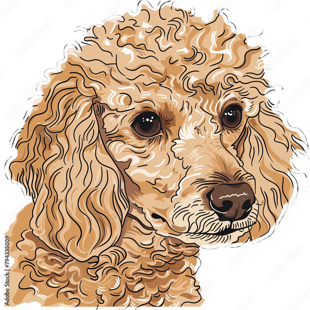 beautiful portrait of a poodle, isolated on a transparant background ...