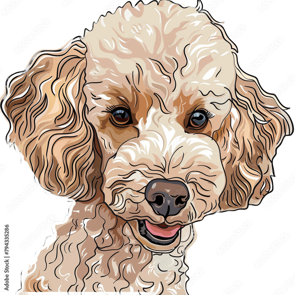 beautiful portrait of a poodle, isolated on a transparant background ...