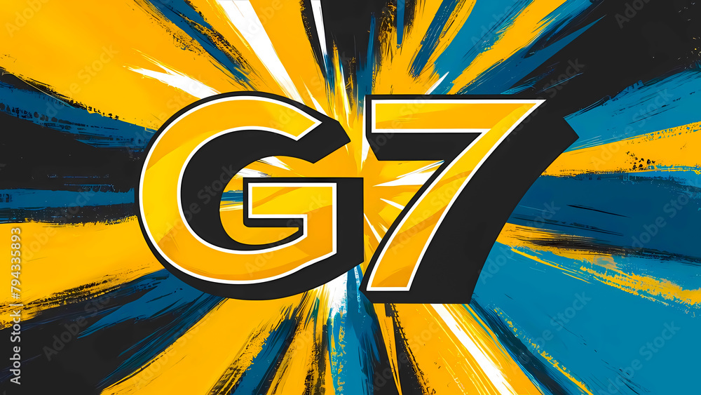 ภาพประกอบสต็อก Dynamic G7 Typography: Infused with Vibrant Energy and ...