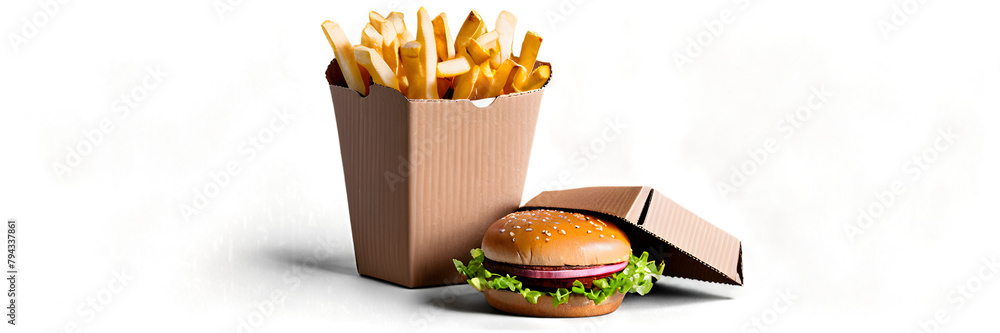 Set of fast food boxes, delivery advertisement mockups. Sandwiches ...