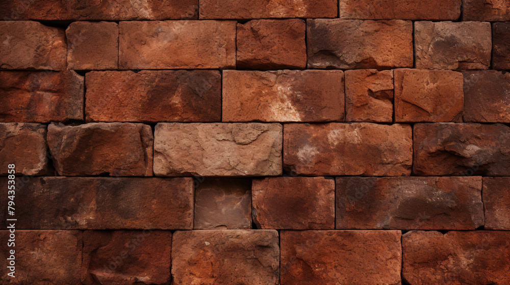 Laterite stone texture background. Red brick wall for background. Red old worn brick wall. Old ...