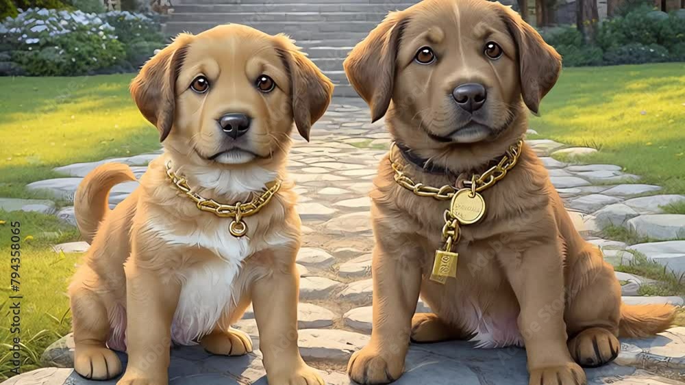 Evolution of a gold retriver dog's age - the age of a three-month-old ...