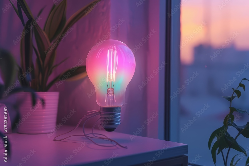 A hightech light bulb, equipped with AI, adjusts its brightness based ...