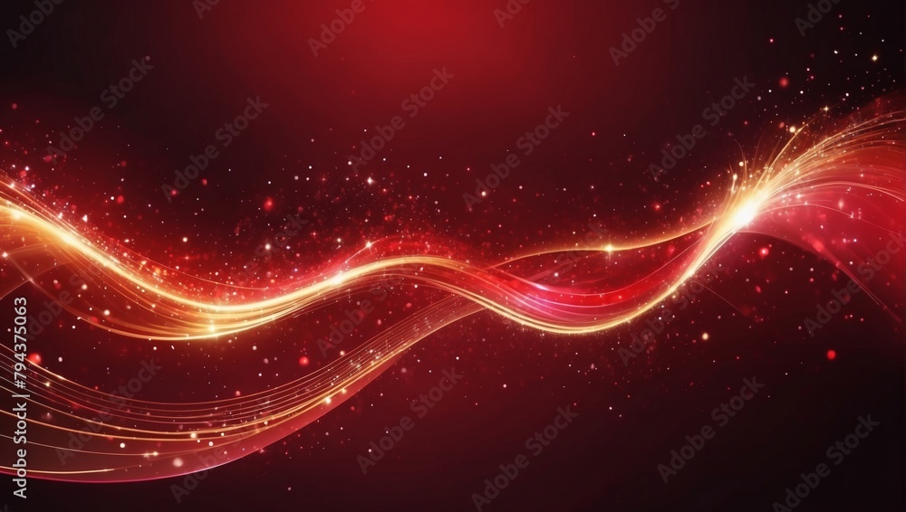 Ruby Red Background, Electronic Autograph Adorned with Sparkling ...
