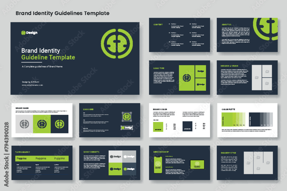 Poster Brand guidelines presentation lauout and Minimalist corporate ...