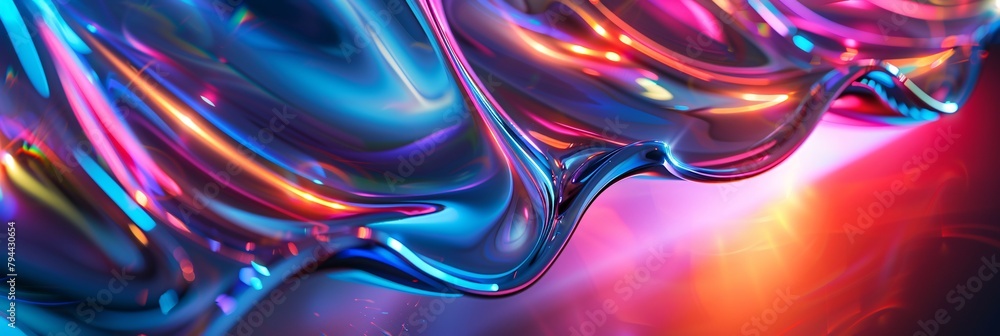 Abstract chrome wallpaper with swirling neon lights and vibrant colors ...