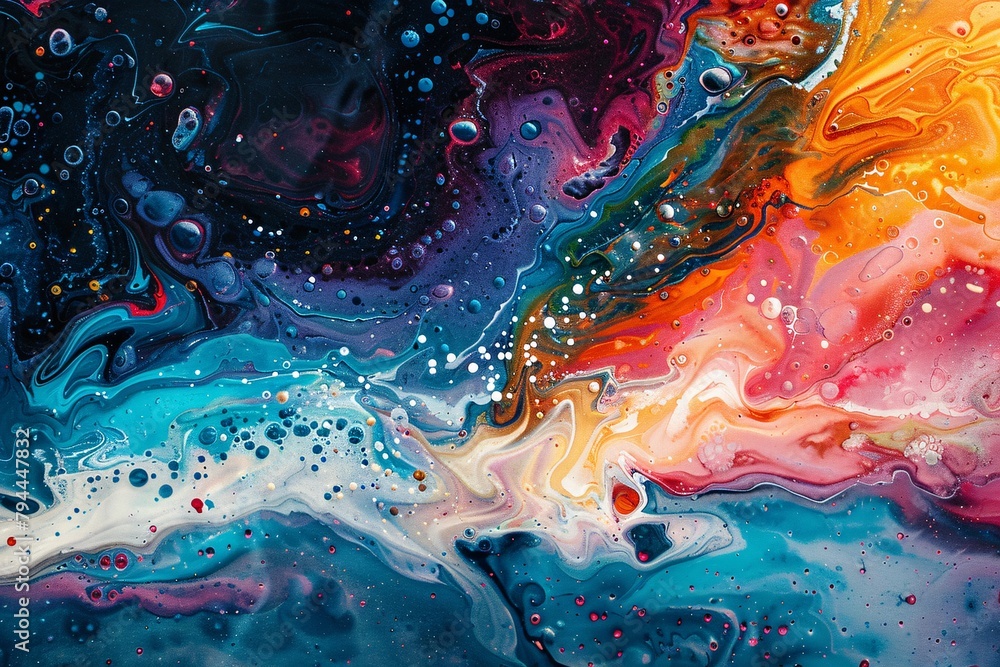 Immerse yourself in the vibrant colors of abstract water art, where ...