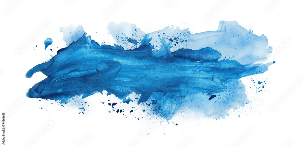 Abstract blue watercolor paint brush stroke flow texture PNG ...