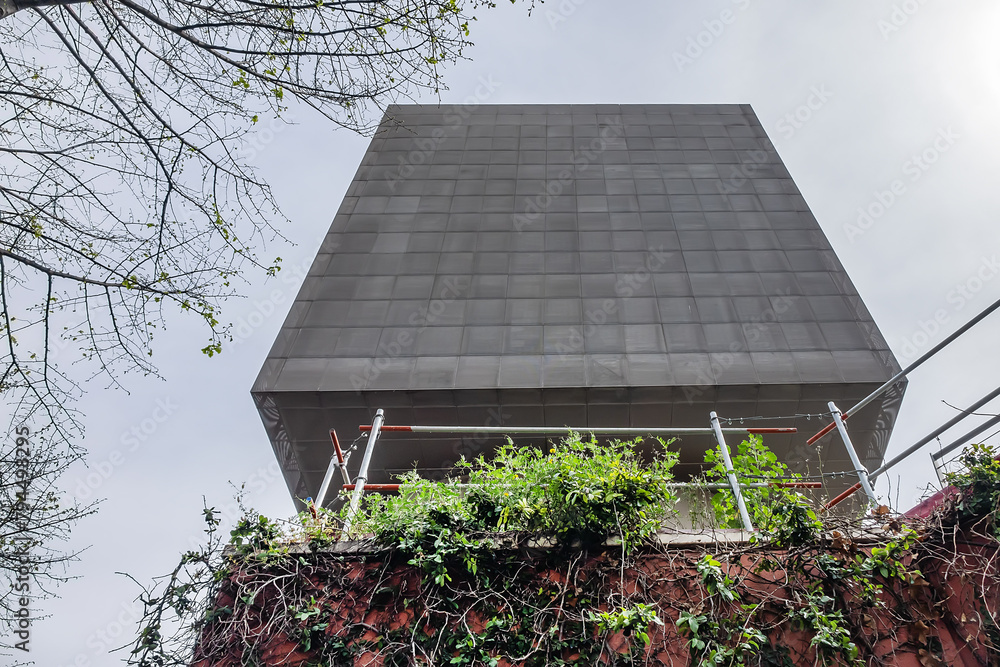 Iconic city library (Tete Carree) in of Nice also known as 'thinking ...