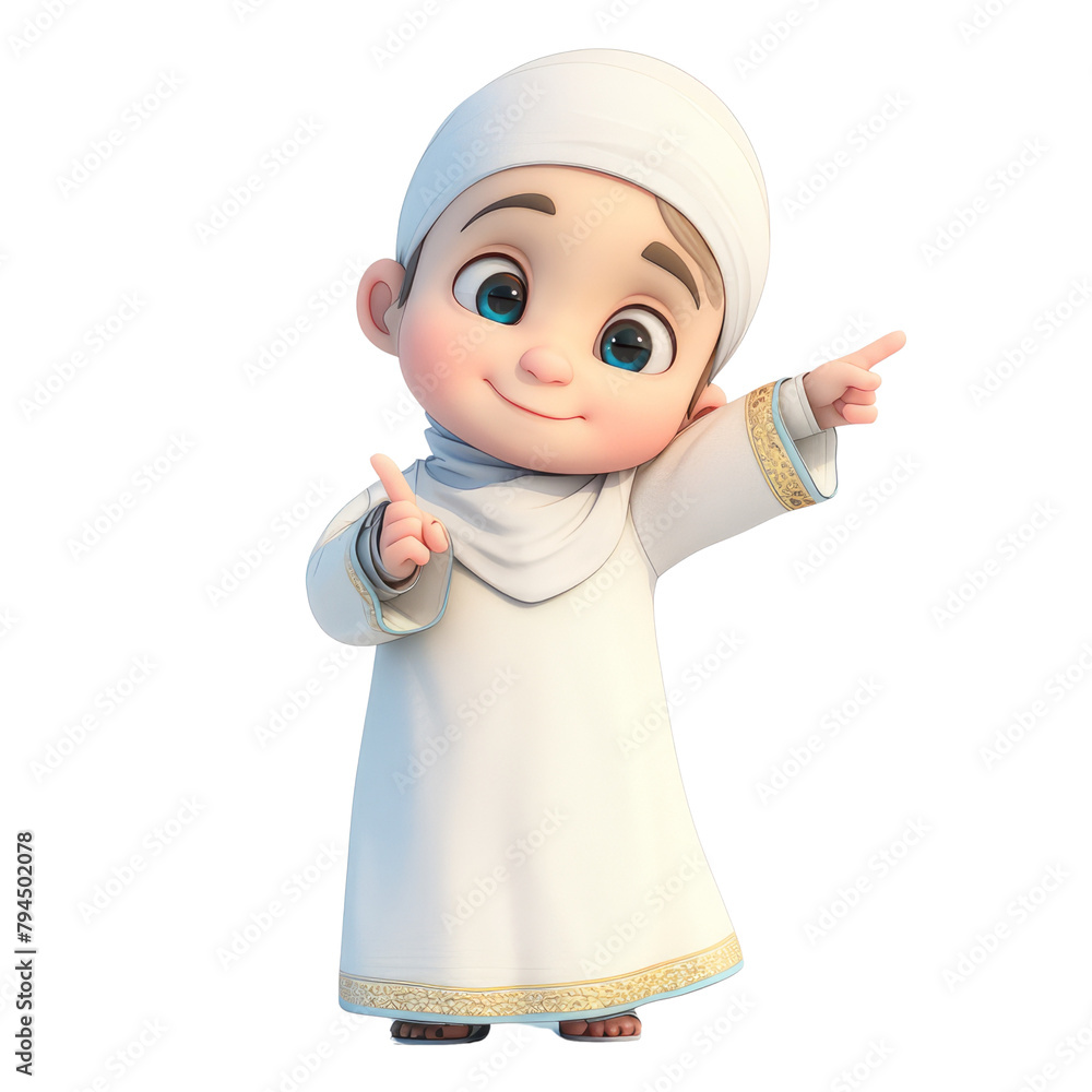 Cartoon image of a Muslim boy character dressed in a middle-eastern ...