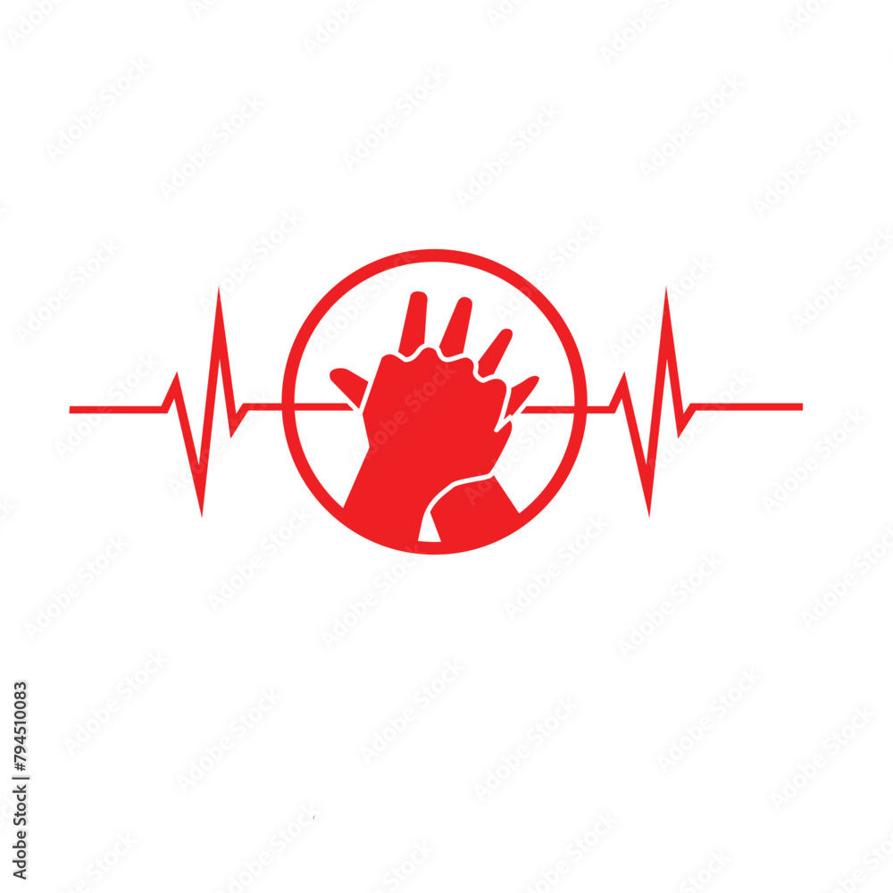 CPR logo. Medical resuscitation In an emergency. Vector clipart medical ...