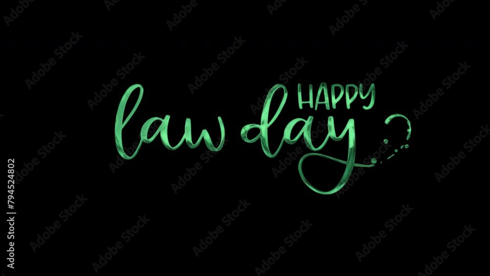 Animated happy law day text on transparent background great for adding ...