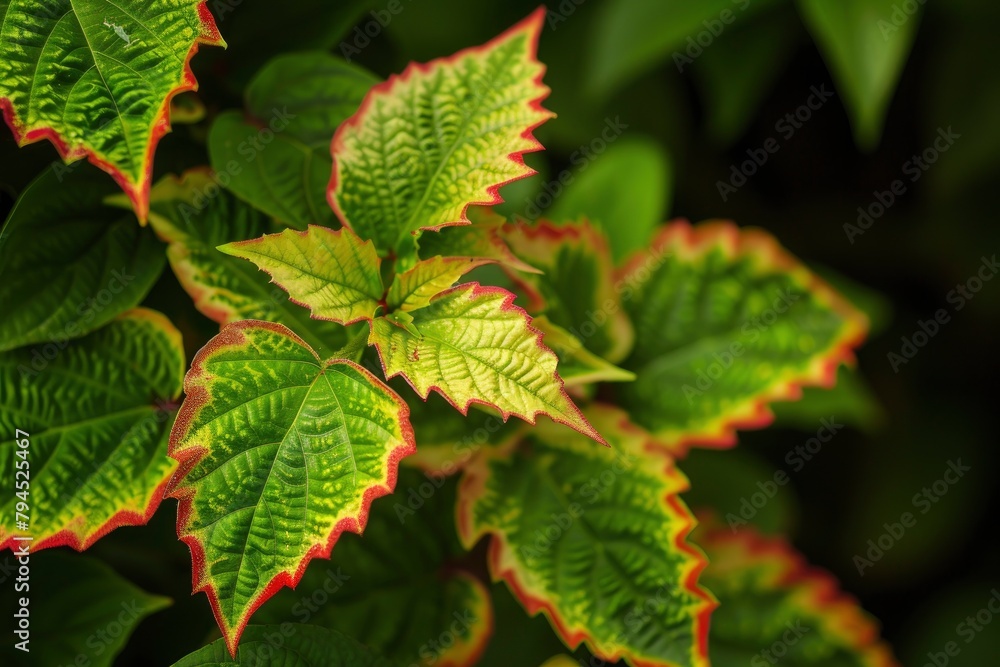 The coleus barbatus plant lives in tropical areas. the green leaves and ...