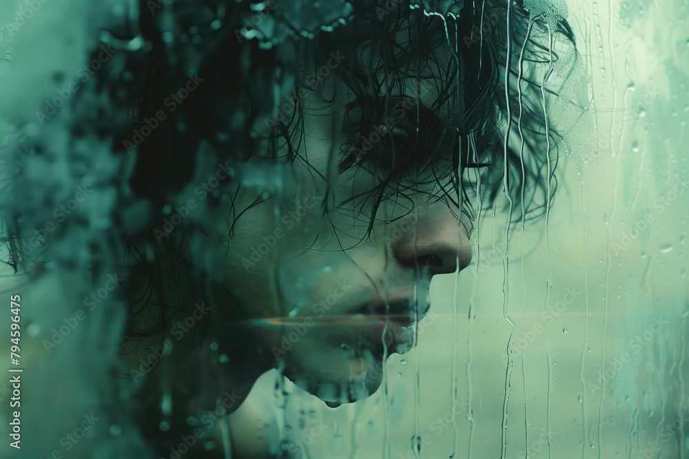 Borderline personality disorder. Young man with borderline disorder ...