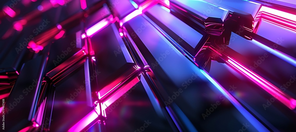 Purple Holographic Cubic Patterns: Vibrant Ultrawide Banner Background ...