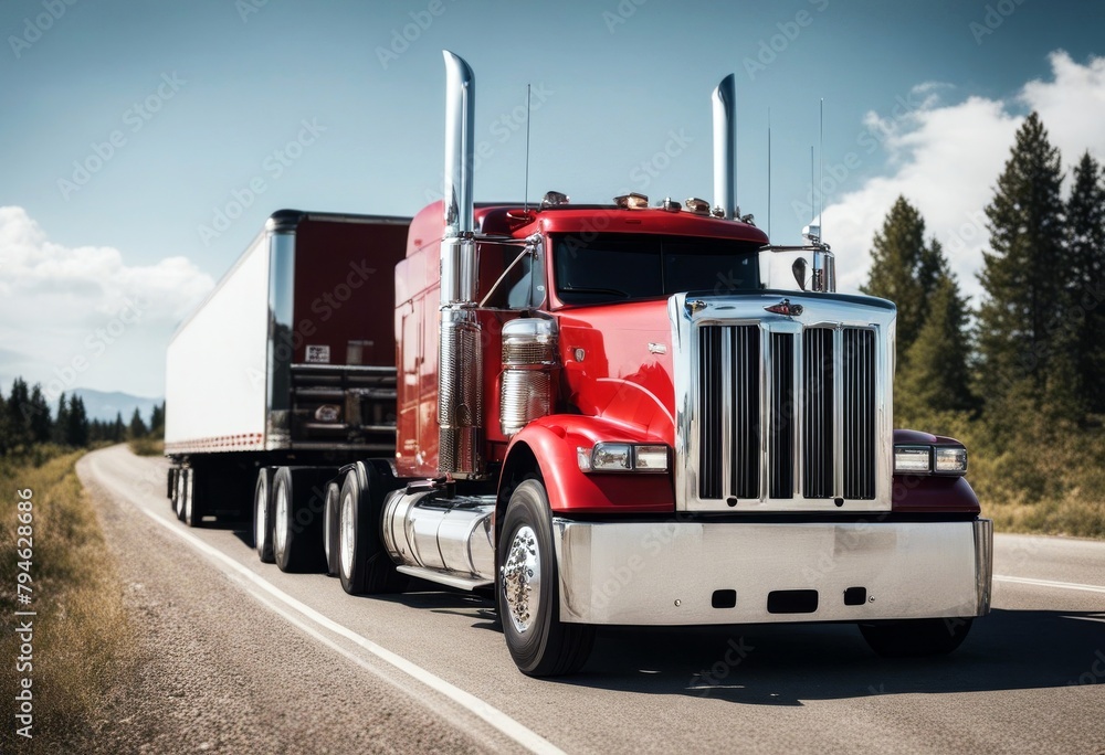 'rig big semi ather towing tow road truck tractor freight trucking ...