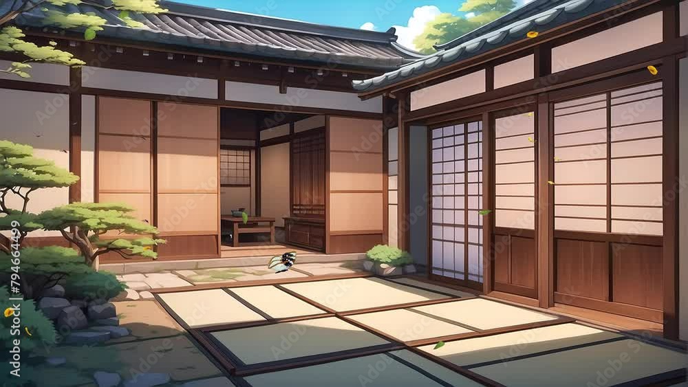 Seamless looping 4K video animation of a cozy living room in a ...