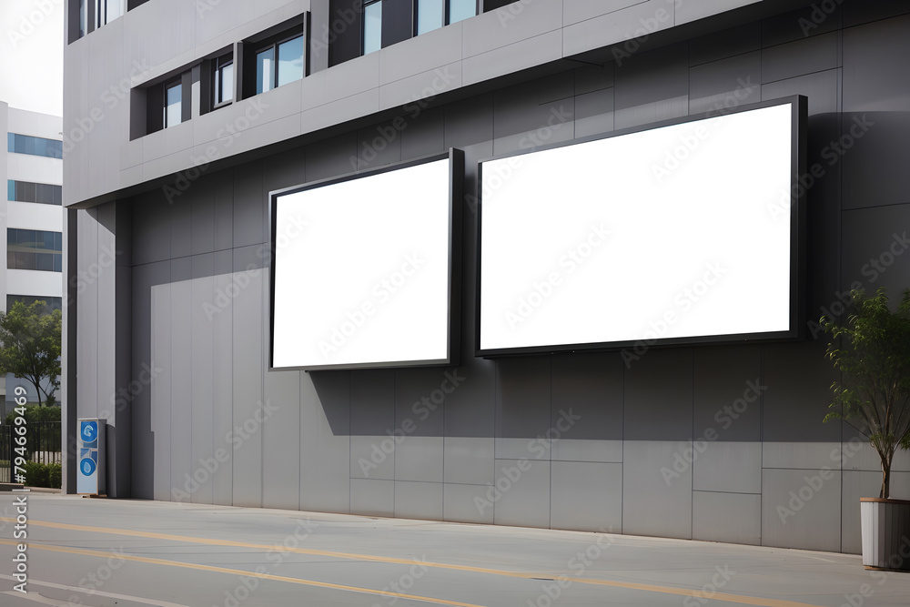 Building an outdoor sign board, an outdoor wallboard, an outside empty ...