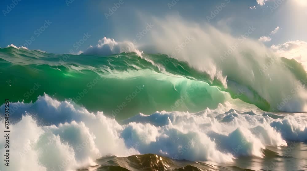 Crystal clear barrel wave breaking over camera in deep ocean Camera ...