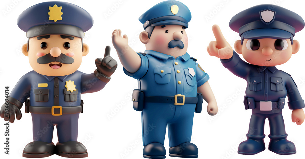 3d cartoon illustration of policeman Stock Illustration | Adobe Stock