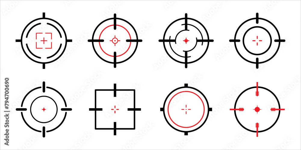 Target aim set. Crosshair target weapon sniper army sight for gun or ...