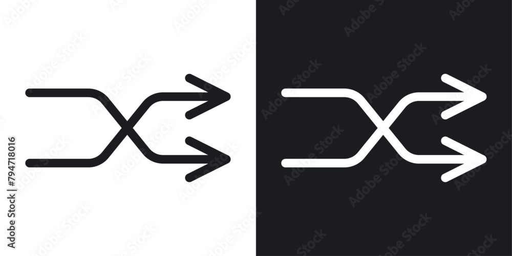 Music Shuffle Icon Set. Random Play and Audio Rearrange Vector Symbols ...