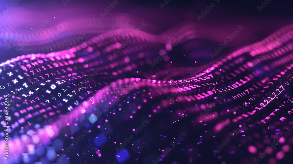 Data Software. Pink Technology Abstract. Violet Glow Particle ...