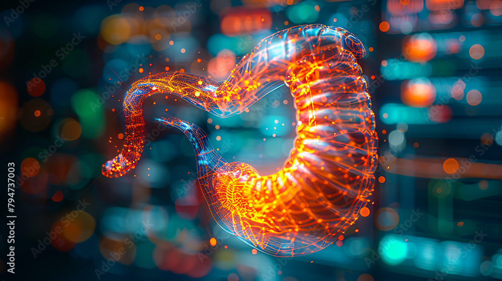 Exploring Human Anatomy, Digital Illustration of the Digestive System ...