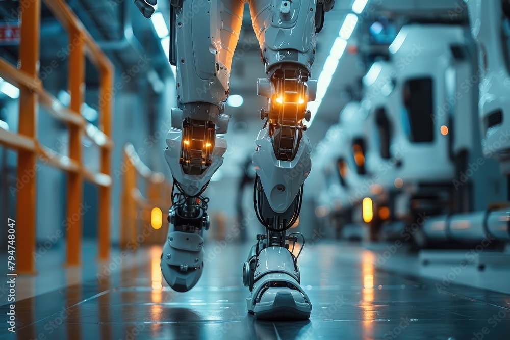 A robotic exoskeleton being fitted on a paraplegic patient, helping ...