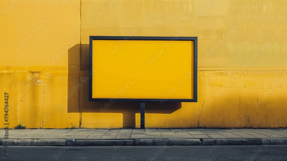 Blank mockup of a yellow and black political campaign sign with a bold ...