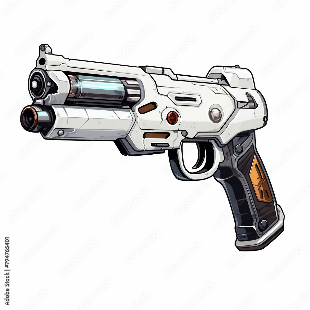 Illustration of Sci-Fi Futuristic Weapon Isolated on White Background ...