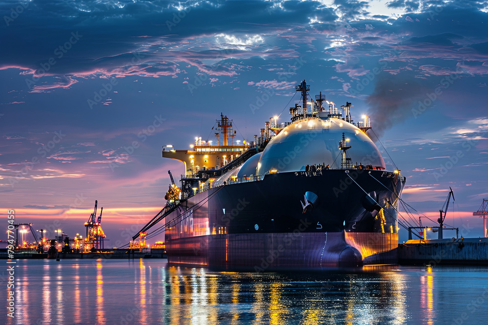 Poster, Foto Liquefied natural gas carrier vessel, engineered for ...