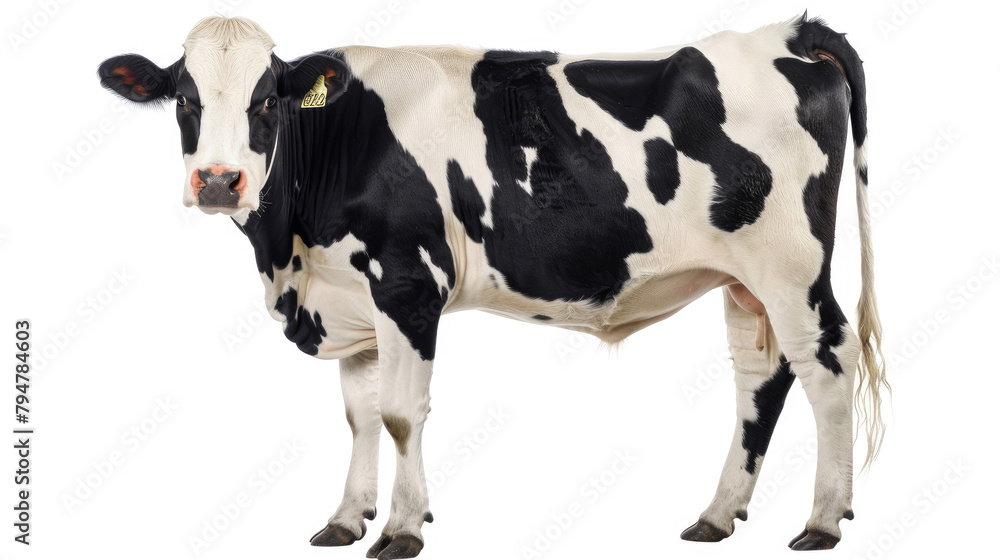 Happy and smiling healthy Cow Cattle standing with silky hair facing ...