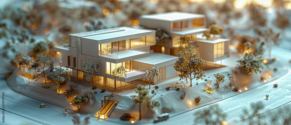 Modern Home Construction, Architectural Model of Residential House ...