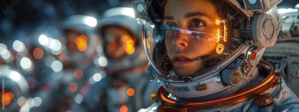 Machine learning in space tech, astronauts training with AI, sci-fi ...