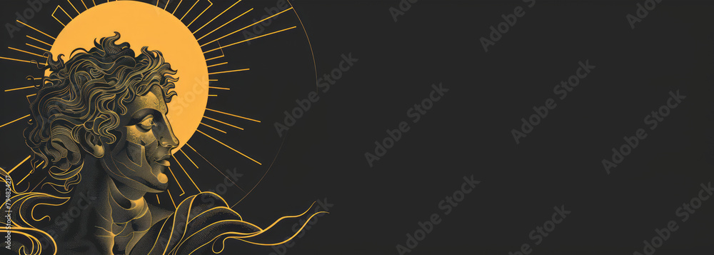 Helios Helius ancient Greek religion and mythology banner with Copy ...