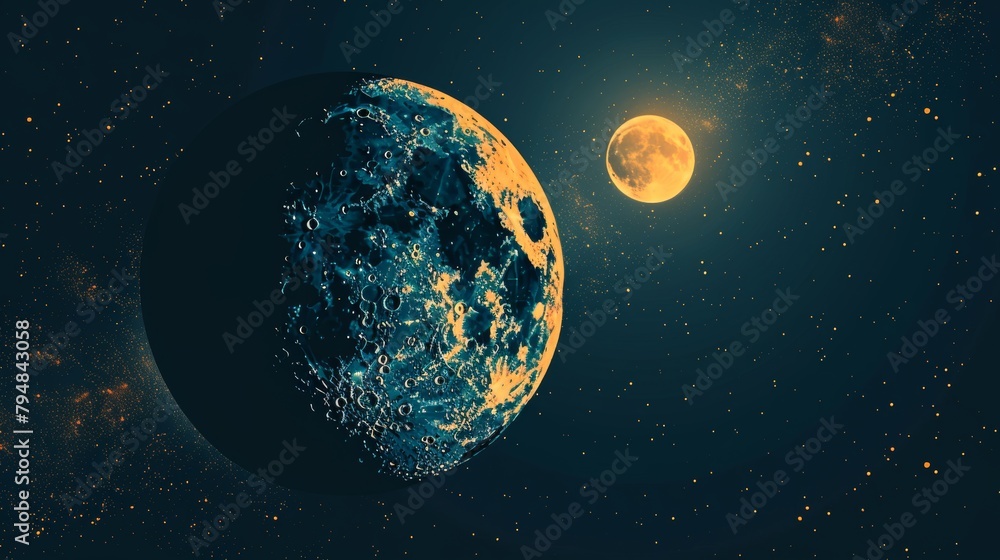 Eclipse: A vector illustration of a lunar eclipse, showing the earth ... Eclipse: A vector illustration of a lunar eclipse, showing the earth ...