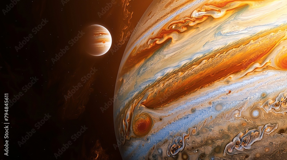 Planet: An illustration of Jupiter, showcasing its massive size and ...
