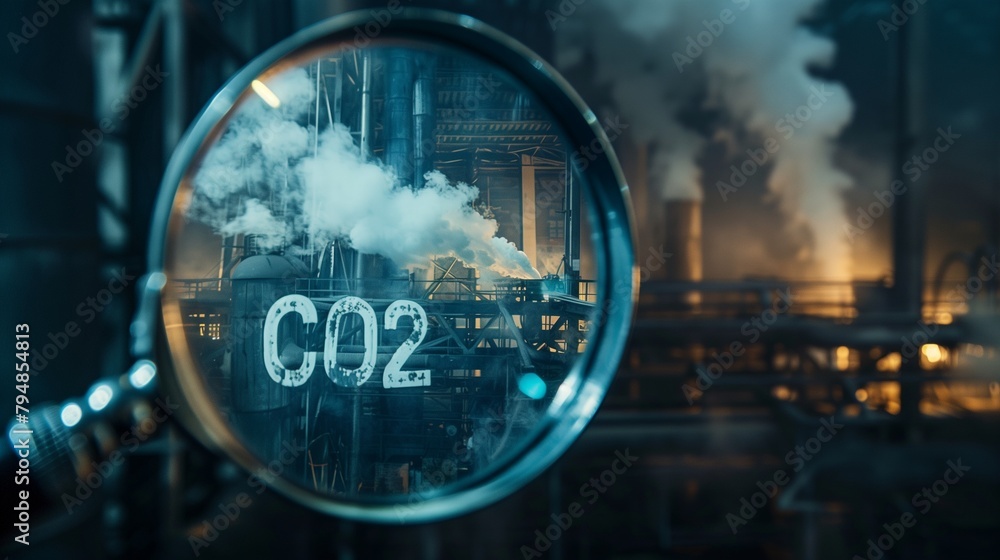 An image depicting the concept of CO2 emissions and carbon footprint ...