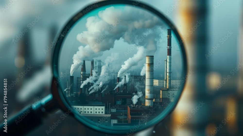 An image depicting the concept of CO2 emissions and carbon footprint ...