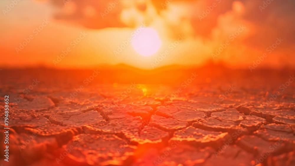 The land is dry and the sun is very hot,global warming and climate ...