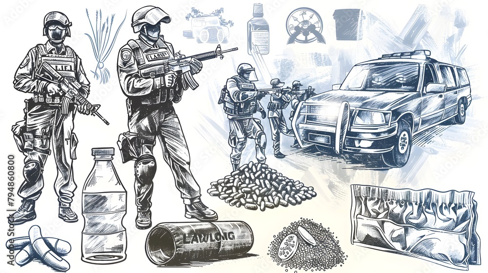 Law Enforcement Combating Drug Trafficking and Illicit Trade Raids ...